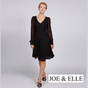 Joe & Elle | Dresses | Joe Elle Chiffon Black Long Sleeve Dress | Poshmark